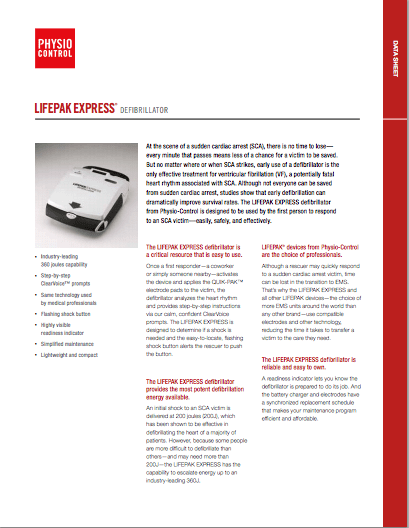 Physio-Control LIFEPAK EXPRESS AED - Citizen Safety Institute